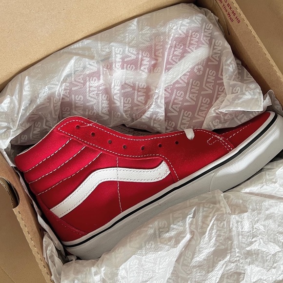 Vans | Shoes | Vans Red Sk8 Hi Sneakers | Poshmark